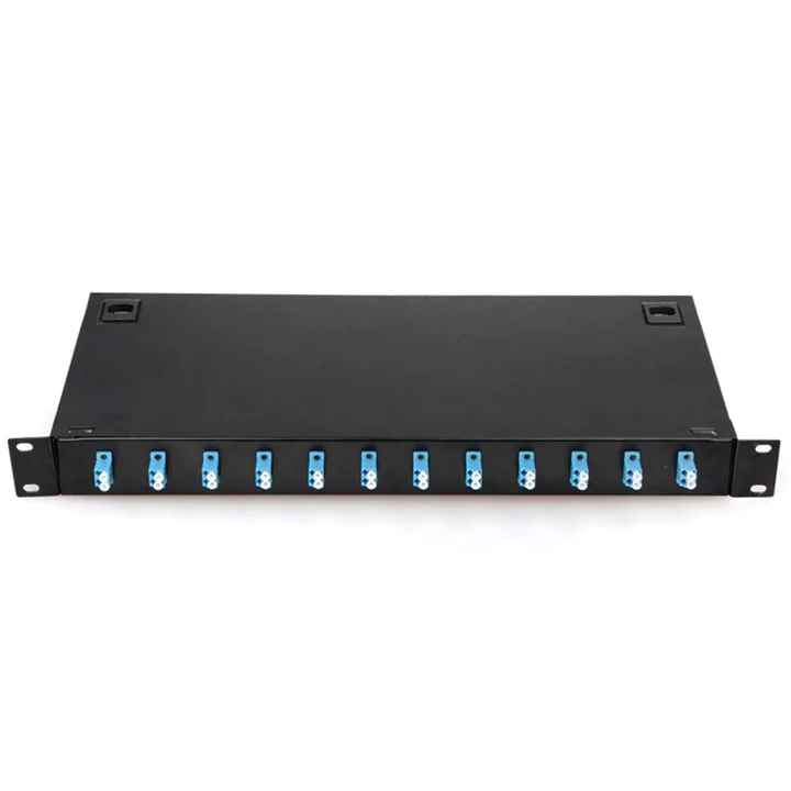 12 port LC/UPC fiber duplex Single mode optic patch panel With adapter ...