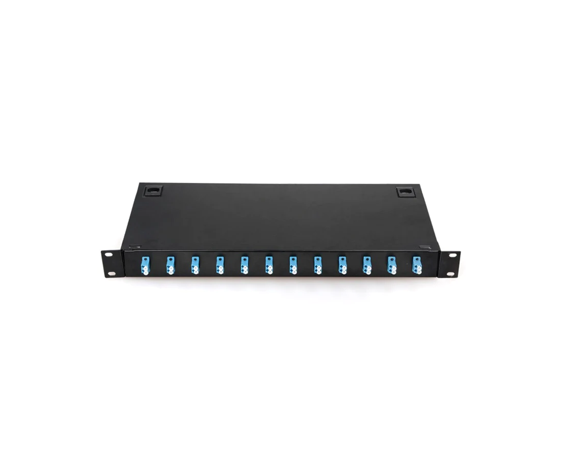 12 port LC/UPC fiber duplex Single mode optic patch panel With adapter ...